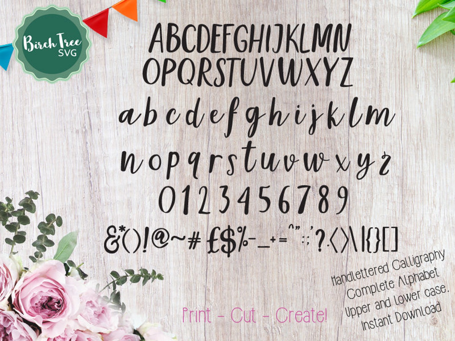 Alphabet SVG Font Cut Files, Modern Calligraphy SVG, Handwritten Script ...