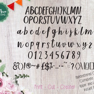 Alphabet SVG Font Cut Files, Modern Calligraphy SVG, Handwritten Script ...