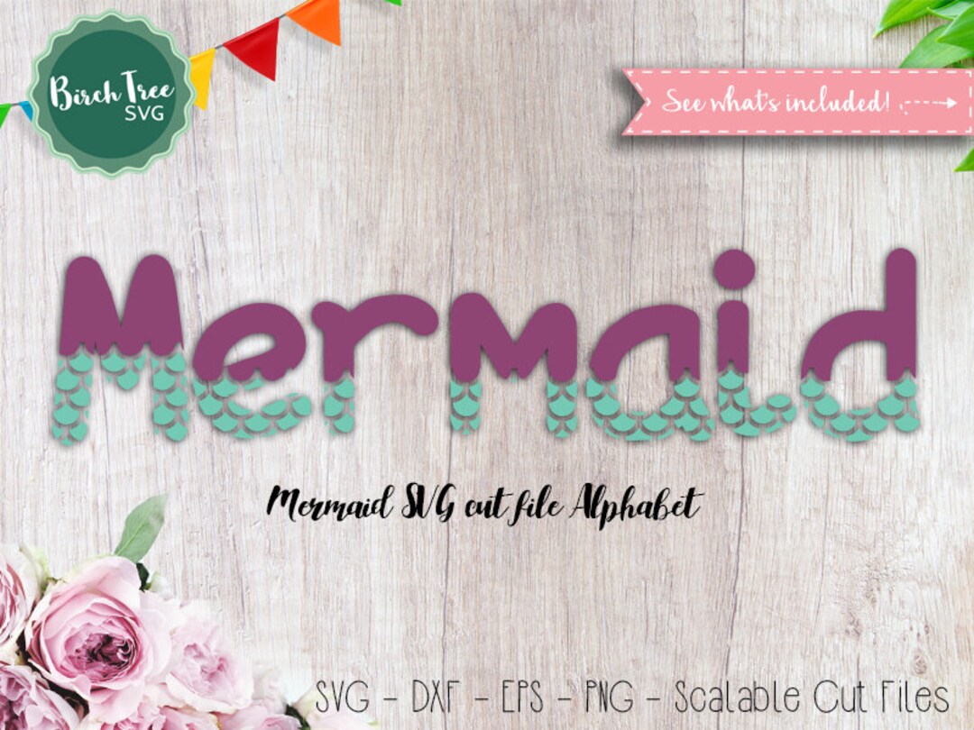 Mermaid Alphabet SVG Fonts Cutfile SVG Cricut Font Svg Alphabet Vector ...