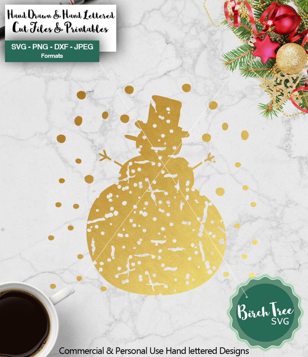 Distressed Snowman SVG Cut File, Grunge Snowman SVG, Winter Svg ...