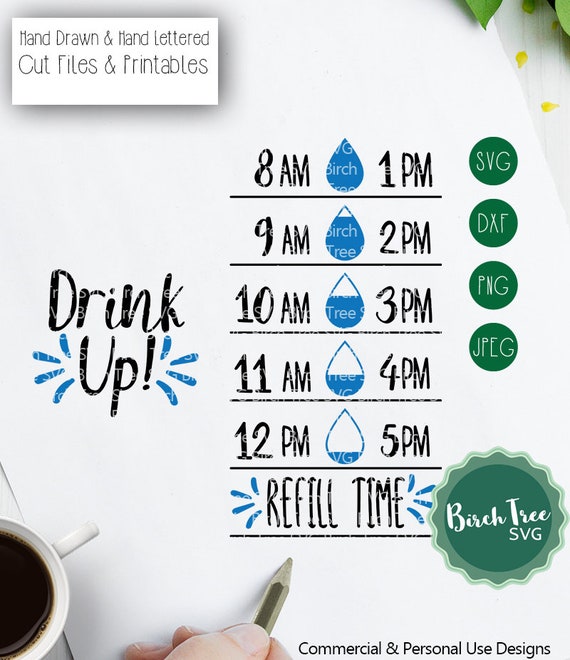 Water Tracker SVG Water Bottle SVG Cutting File Stay | Etsy