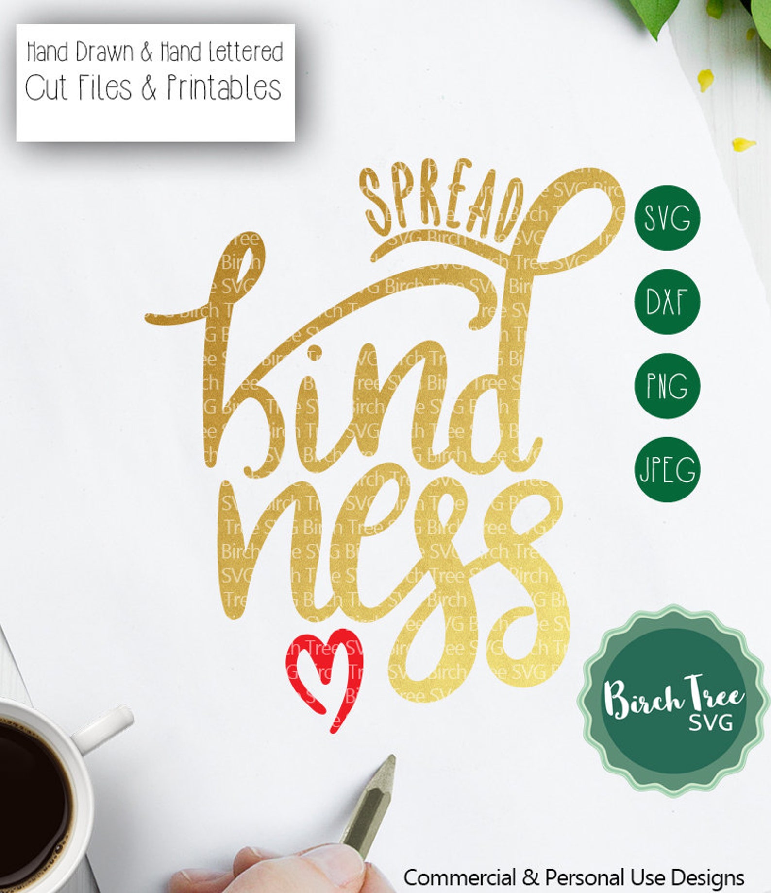 Spread Kindness SVG Cutting File Svg Sayings Heart Svg Throw - Etsy