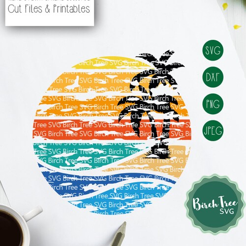 Ombre Svg Beach SVG cutting file Iron on Palm Tree Sunset Svg png dxf ...