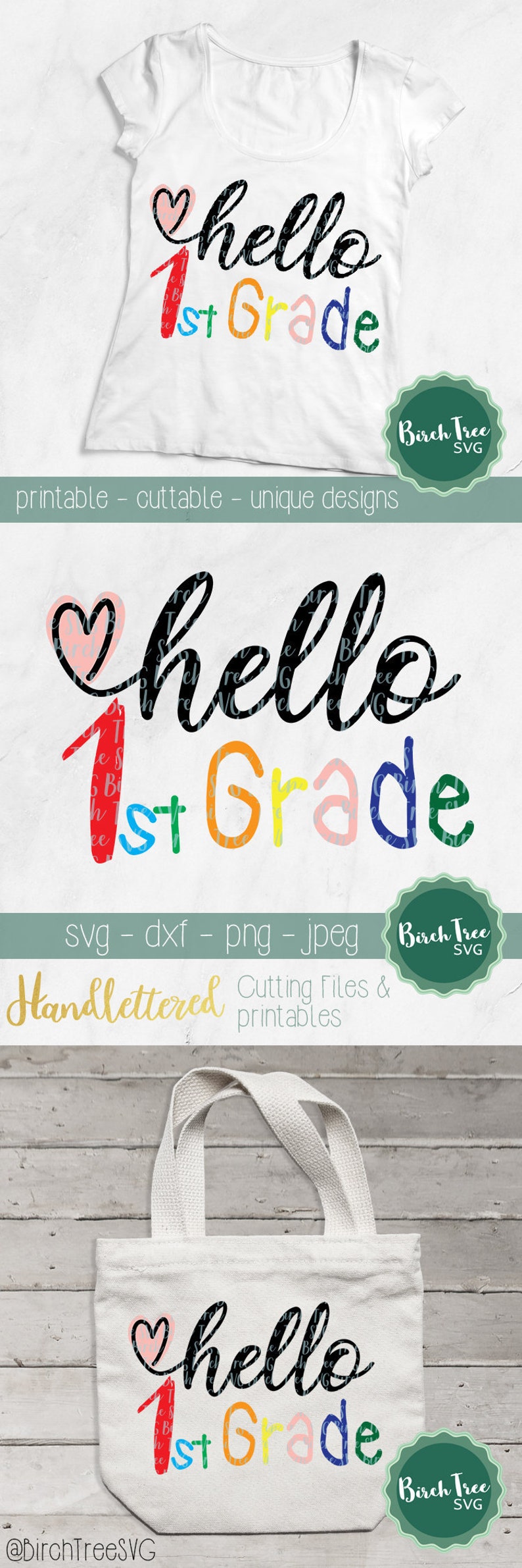 Hello 1st Grade SVG First Grade Svg Teacher SVG First Day - Etsy
