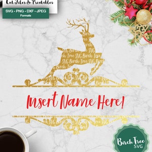 Reindeer Monogram SVG Cut File, Christmas Monogram Svg, Winter Monogram ...