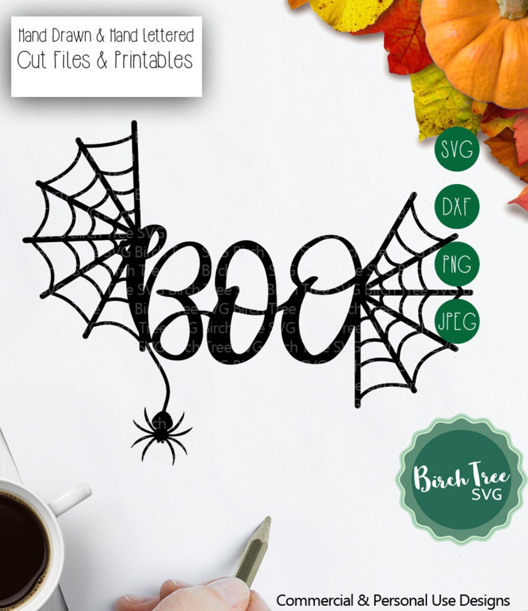 Boo SVG, Spooky SVG, Halloween Svg, Spider SVG Cutting File, Spider Svg ...