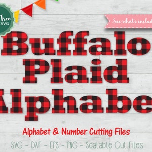 Buffalo Plaid Font SVG Cutfile Alphabet, Plaid Svg Font, Buffalo Plaid ...