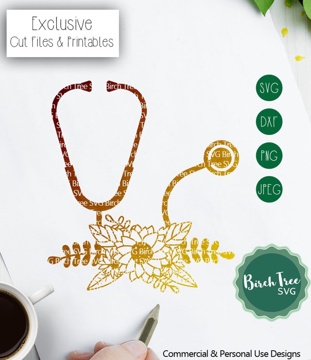 Sunflower Stethoscope Svg, Nurse Svg, Doctor Svg, Floral Nursing Svg ...