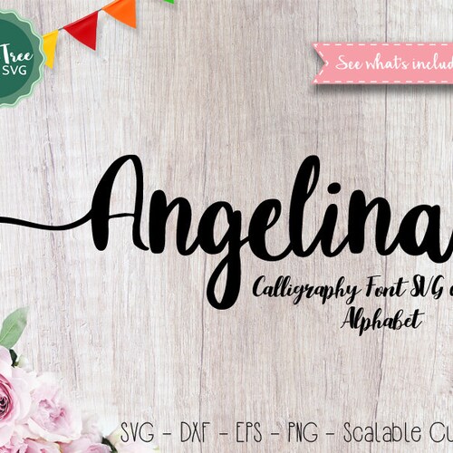 Full Alphabet SVG Fonts Cutfile Fancy Script Cricut Font DXF - Etsy