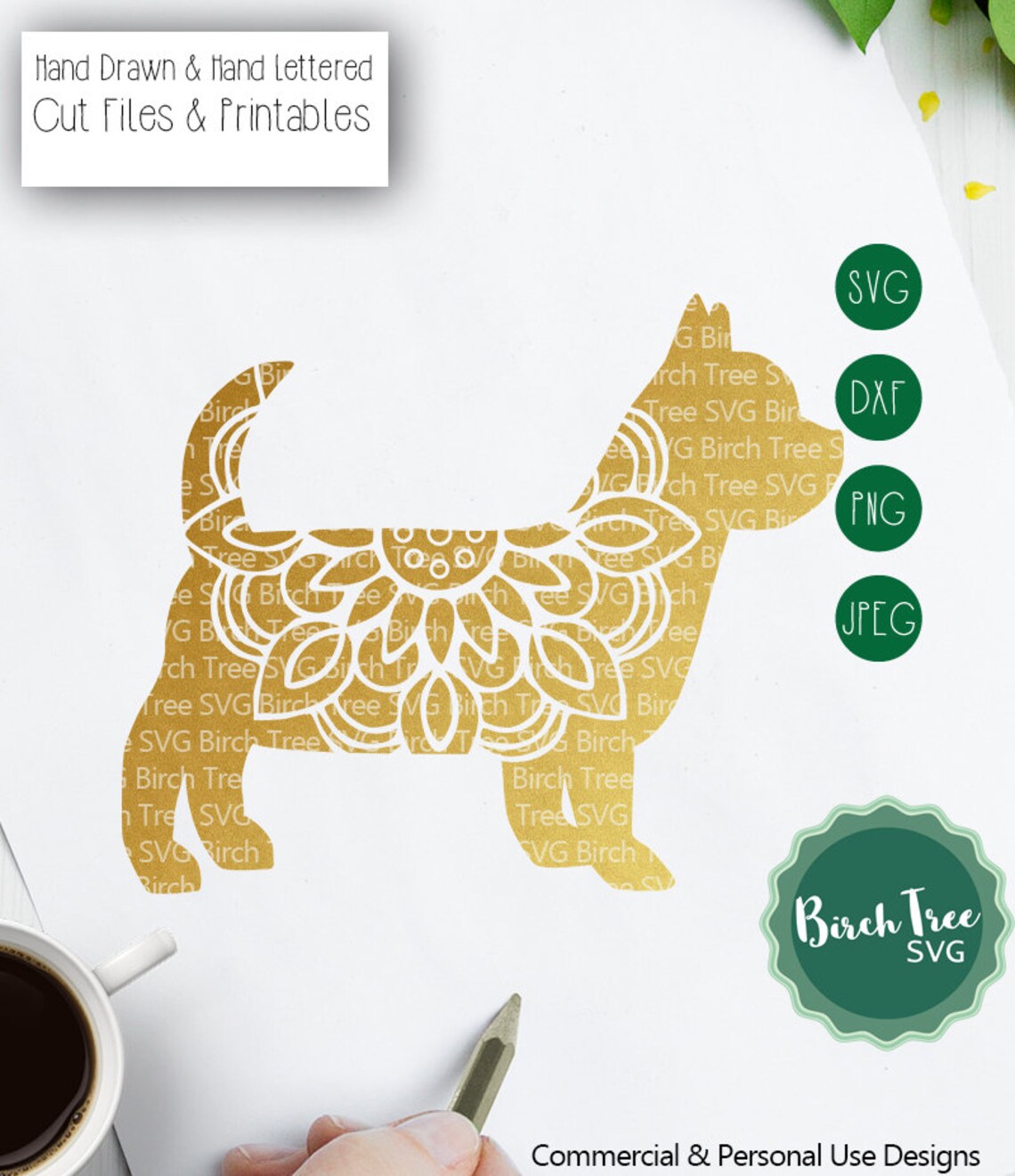 Yorkshire Terrier Mandala Svg, Yorkshire Terrier Svg Cut File, Mandala ...