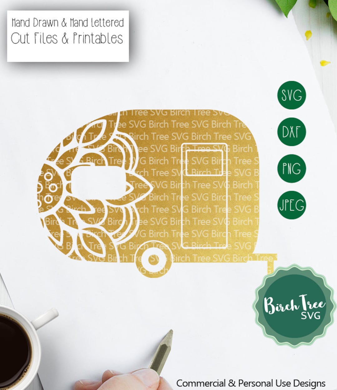 Camper Mandala SVG Cut File, Camper SVG, Camper Clipart, Campervan Svg ...