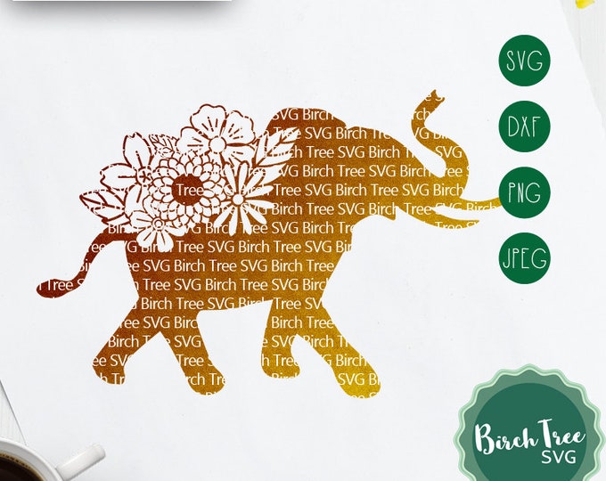 Floral Elephant Svg Cut File| Elephants Svg | Animal Svg, Mandala Svg ...