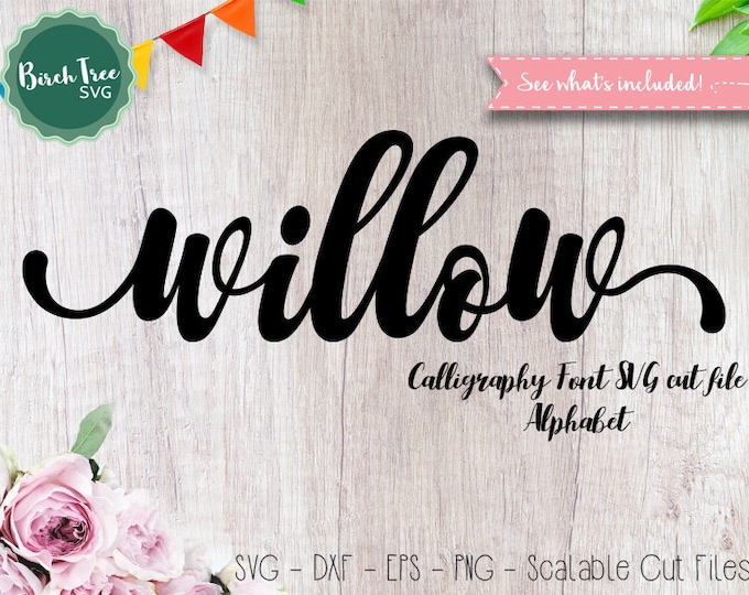 Full Alphabet SVG Fonts Cutfile Modern Handwritten Script Cricut Font ...