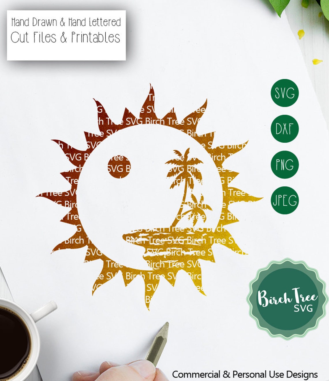 Sunny Beach SVG Beach Sunset Svg Tropical SVG Sun Svg Palm | Etsy