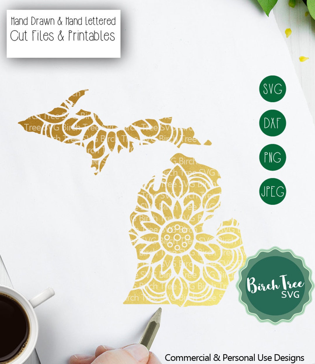 Michigan Mandala SVG Cut File, Michigan SVG, Michigan Clipart, Decal ...