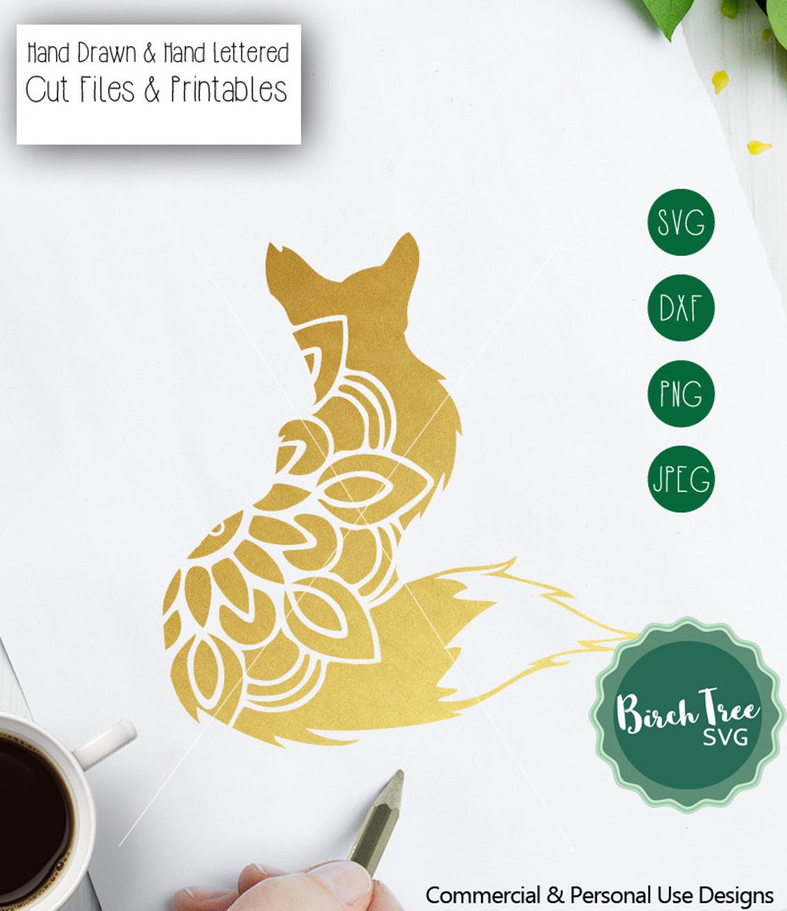 Fox Mandala Svg Cut File Fox Svg Fox Zentangle SVG Fox Die - Etsy