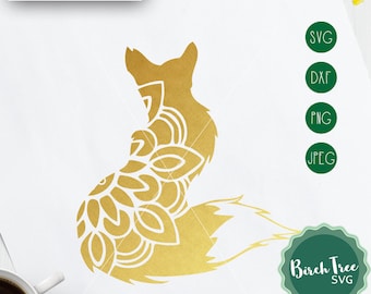 Fox Mandala Svg Cut File, Fox Svg Fox Zentangle SVG, Fox Die Cut, Vinyl ...