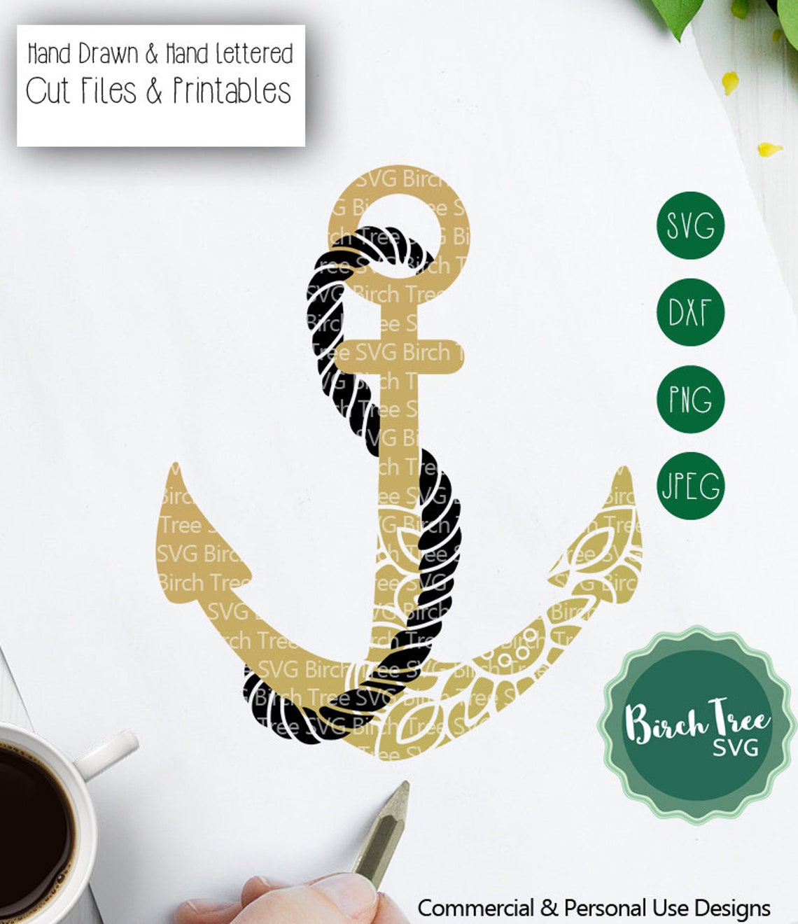 Anchor Mandala Svg, Anchor Svg Cut File, Mandala SVG, Nautical Svg ...
