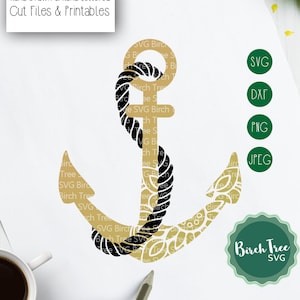 Anchor Mandala Svg, Anchor Svg Cut File, Mandala SVG, Nautical Svg ...
