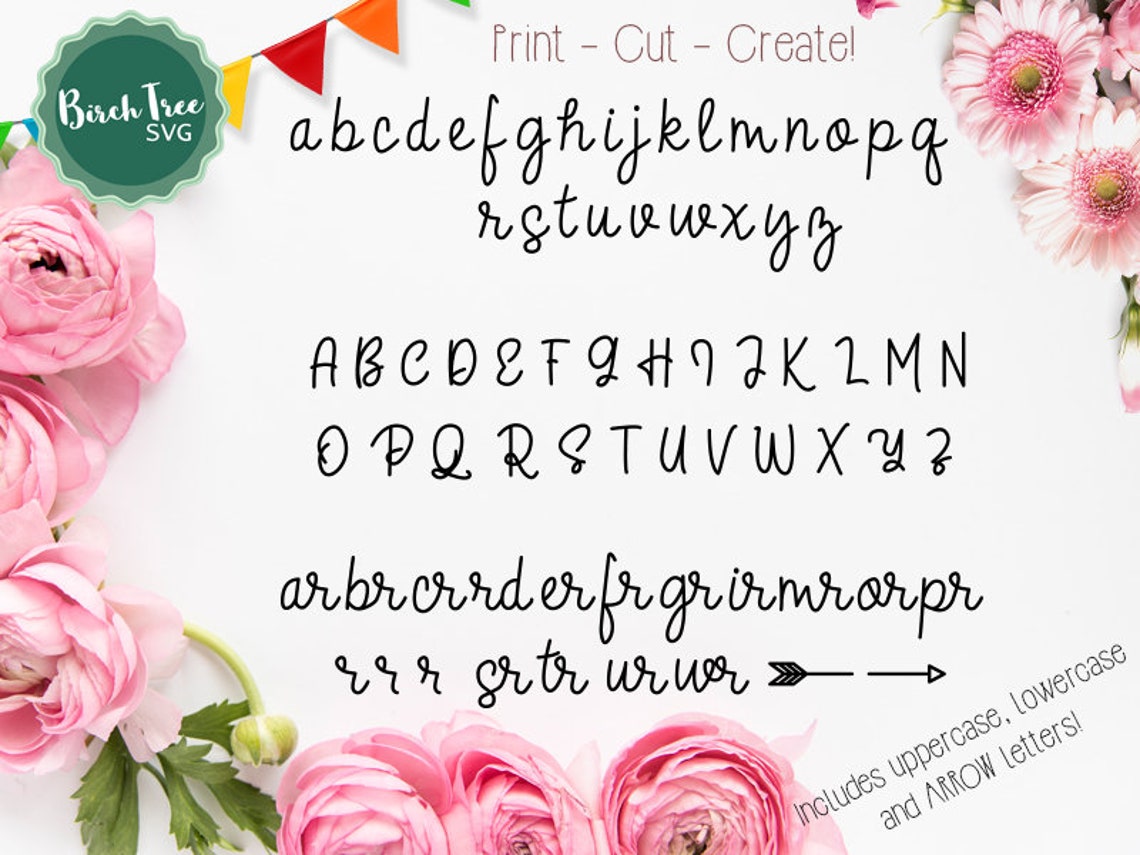 Arrow Font Svg Cutfile Modern Calligraphy SVG Svg Fonts - Etsy