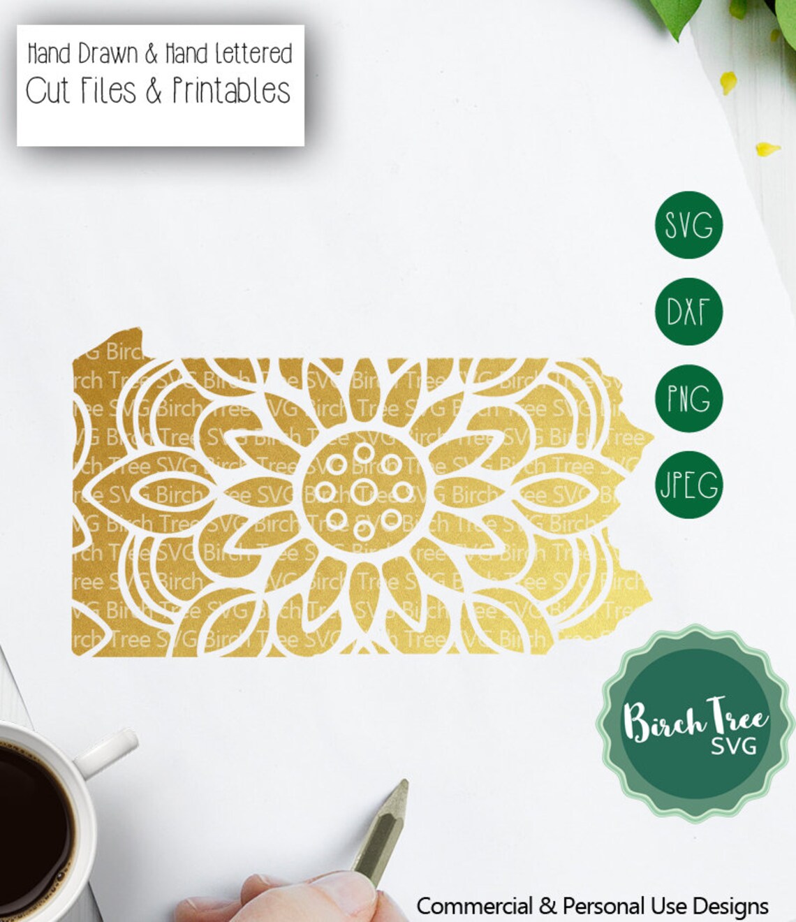 Pennsylvania Mandala SVG Cut File Pennsylvania SVG - Etsy