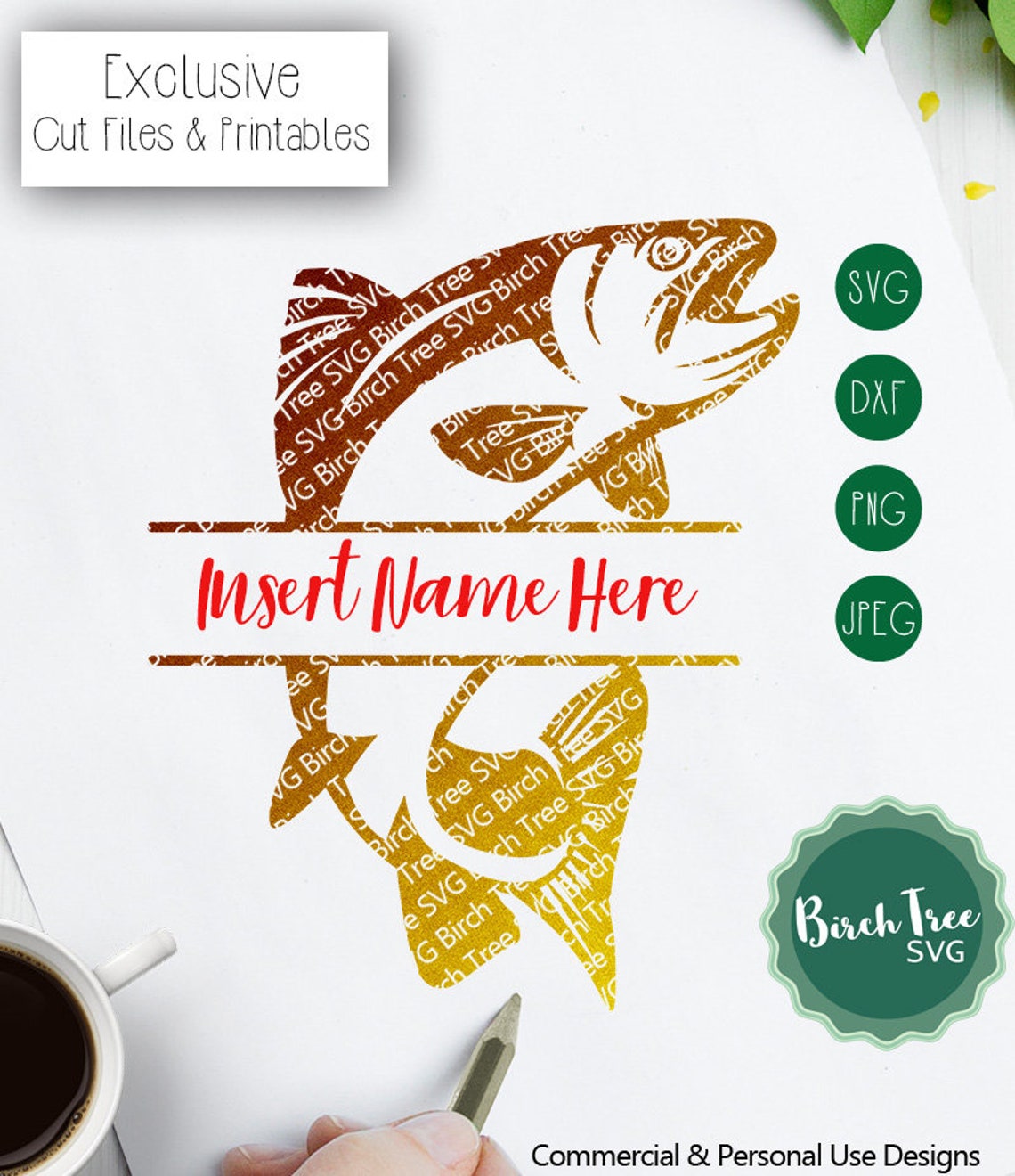 Fishing Monogram Svg Trout Svg Fishing Svg Fish Svg Fish - Etsy