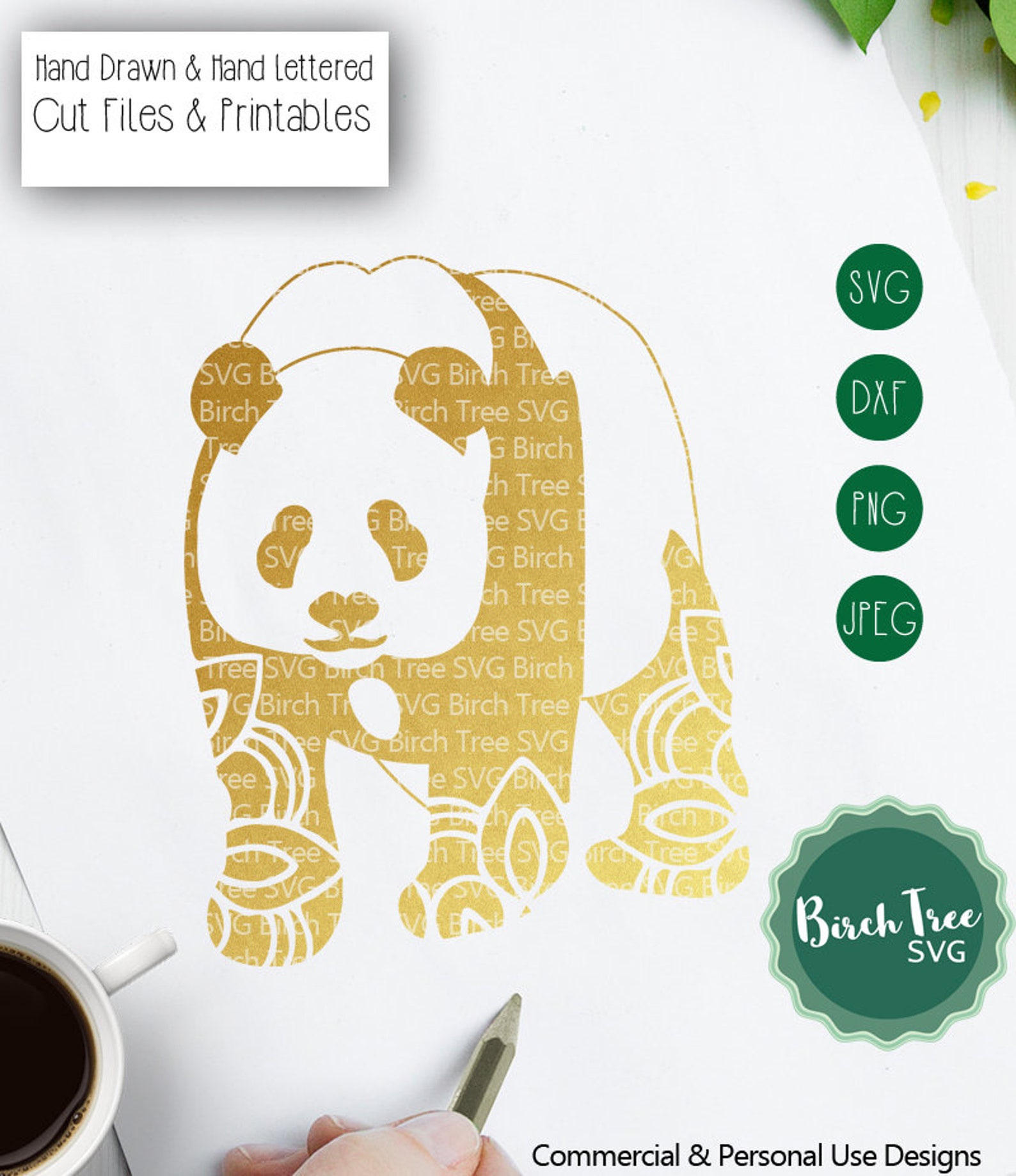 Panda Mandala SVG Cut File Panda SVG Panda Clipart Panda - Etsy