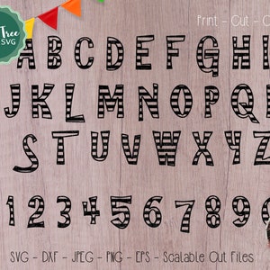 Striped Alphabet SVG Fonts, Striped Letters Svg, Striped Numbers Svg ...