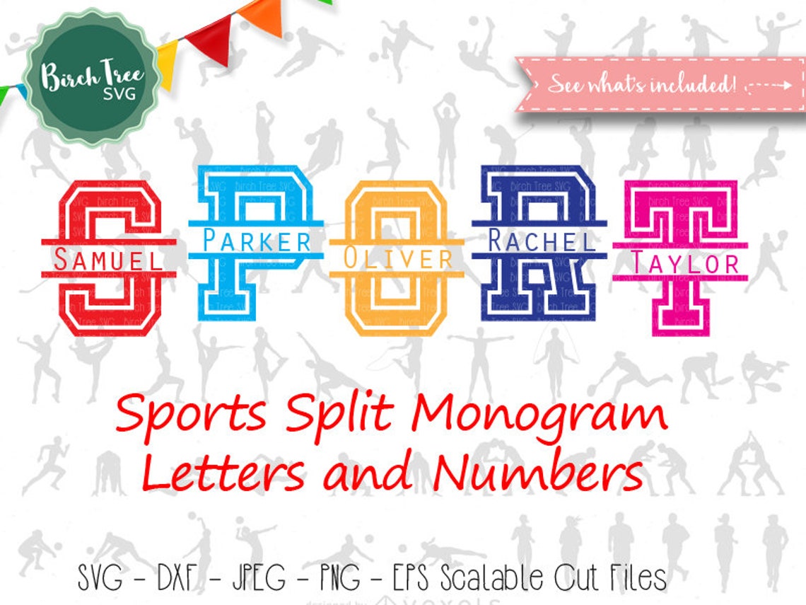 Sport Split Monogram SVG Split Monogram Sport Font Svg Cut - Etsy