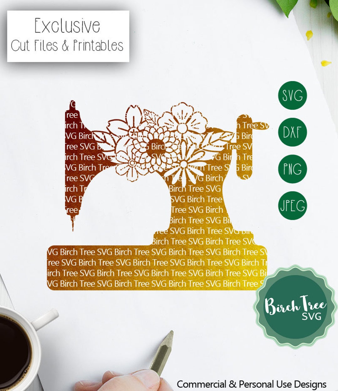 Floral Sewing Machine Svg, Svg Sewing Machine, Embroidery Svg, Sewing ...