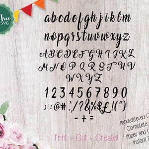Alphabet SVG Fonts Cutfile, Modern Calligraphy SVG, Handwritten Script ...