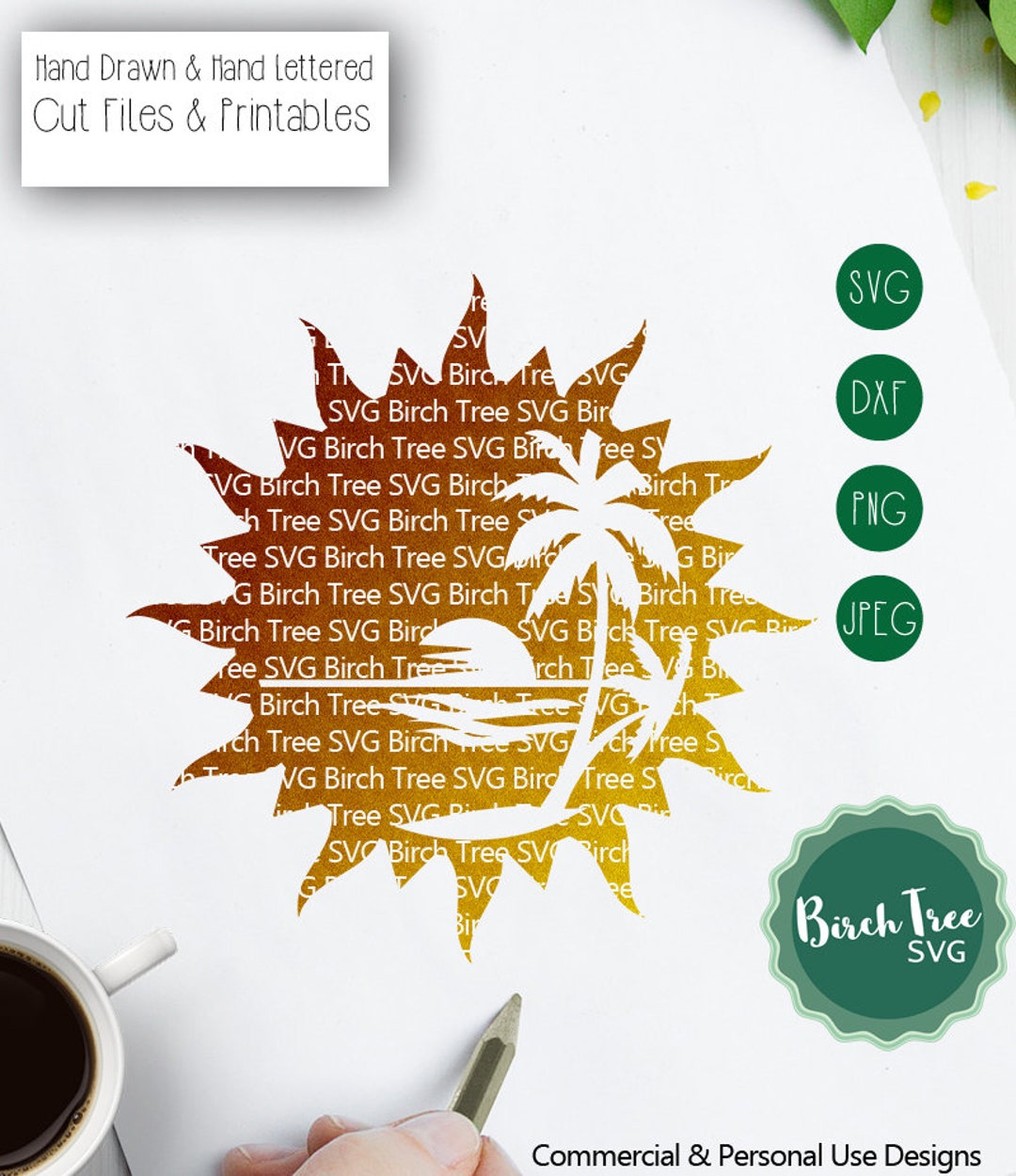 Sunset in the Sun SVG, Beach Sunset Svg, Summer SVG, Palm Trees Svg ...
