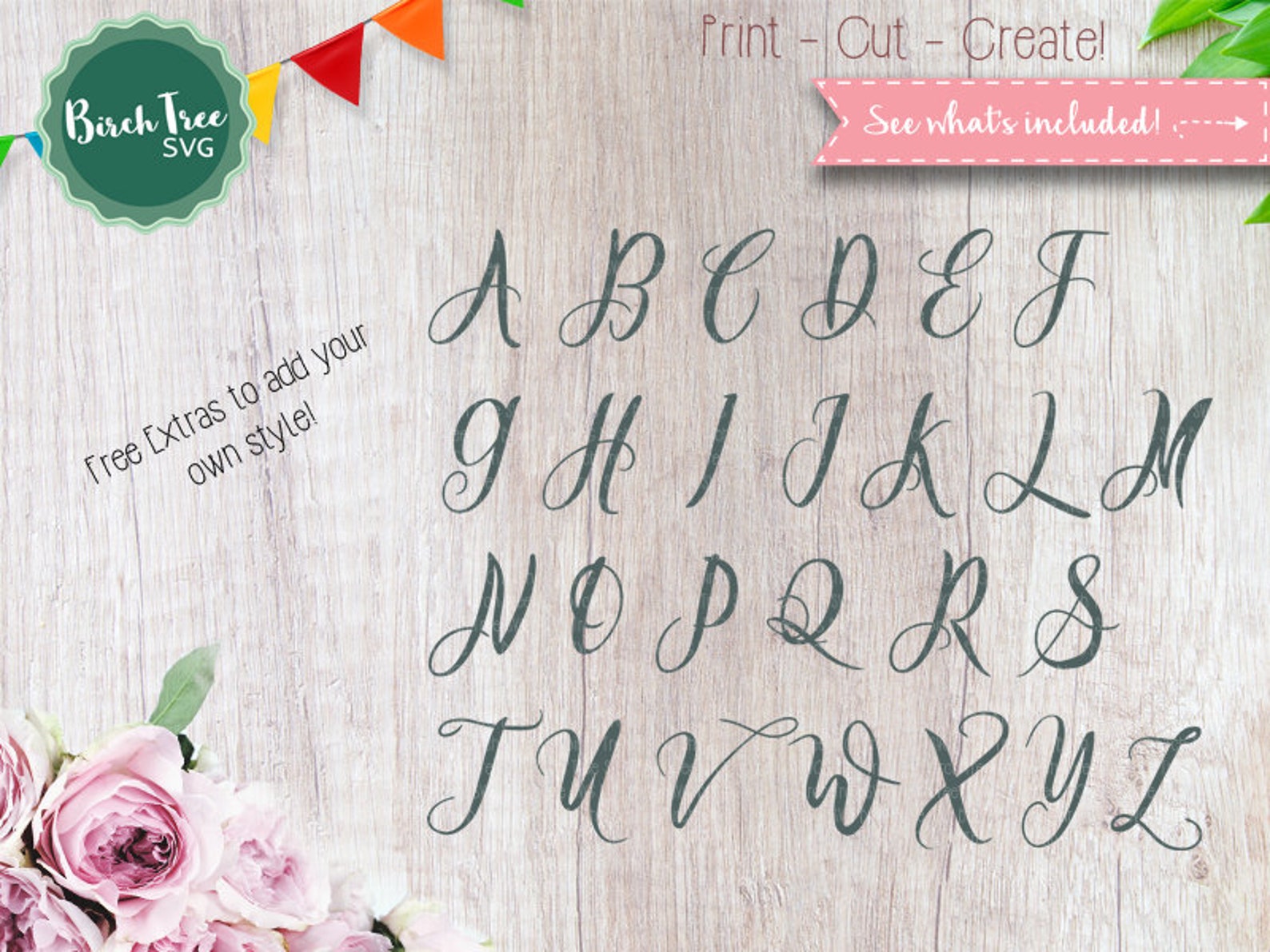 Alphabet SVG Font Cutfile Modern Calligraphy SVG Handwritten | Etsy UK