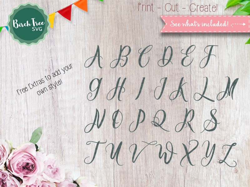 Alphabet SVG Font Cutfile Modern Calligraphy SVG Handwritten - Etsy UK