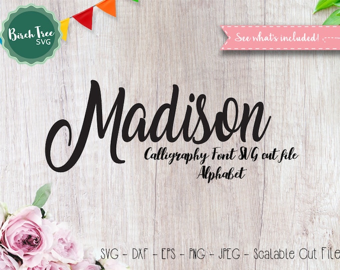 Full Alphabet SVG Fonts Cutfile Modern Handwritten Script Cricut Font ...