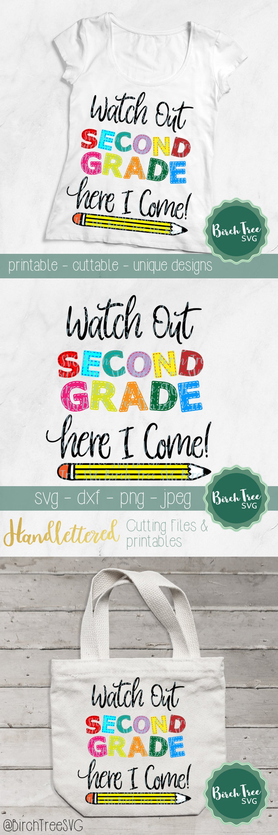 Watch Out Second Grade Here I Come SVG, 2nd Grade Svg, Teacher SVG ...