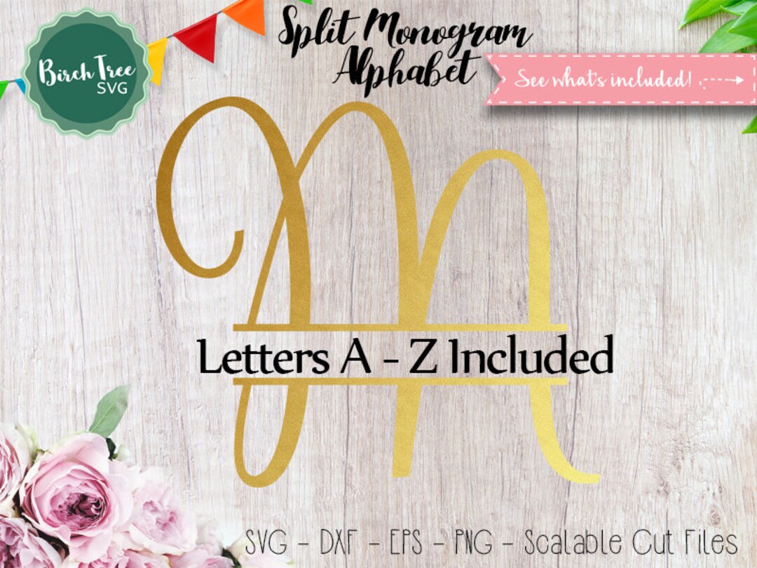 Split Initials Svg, Split Monogram SVG, Split Monogram Font Svg Cut ...