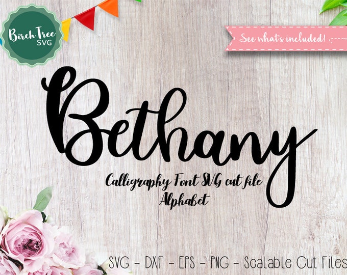 Alphabet Font SVG Cutfile, Modern Calligraphy SVG, Handwritten Script ...