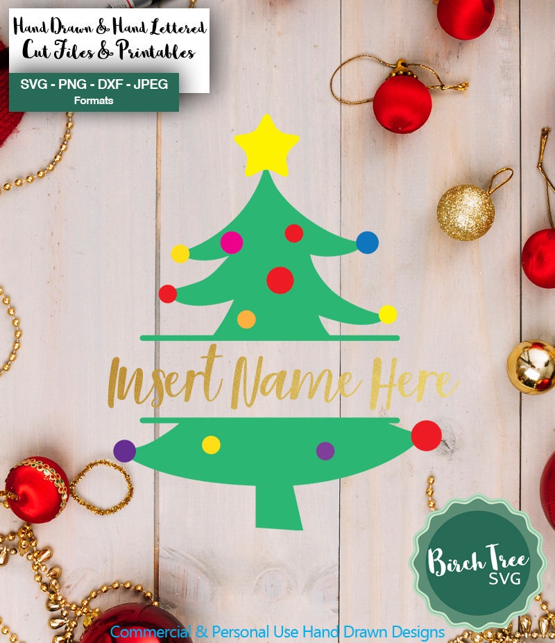 Christmas Tree Split Monogram Svg Christmas Tree Monogram Svg Christmas ...