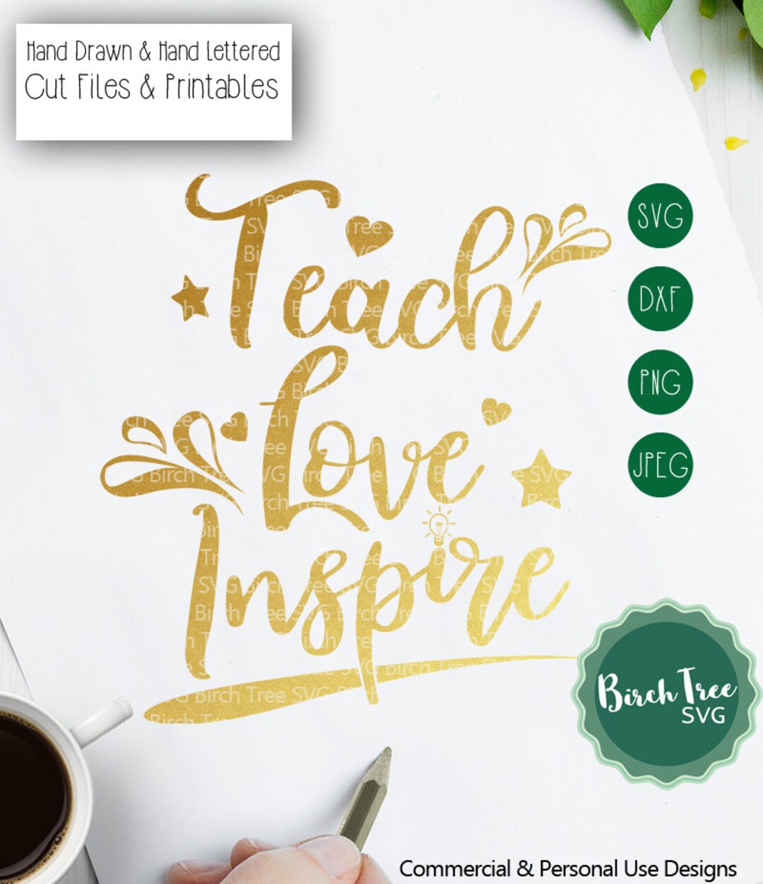 Teach Love Inspire SVG, Teacher SVG Vector File, School Svg, Teacher ...