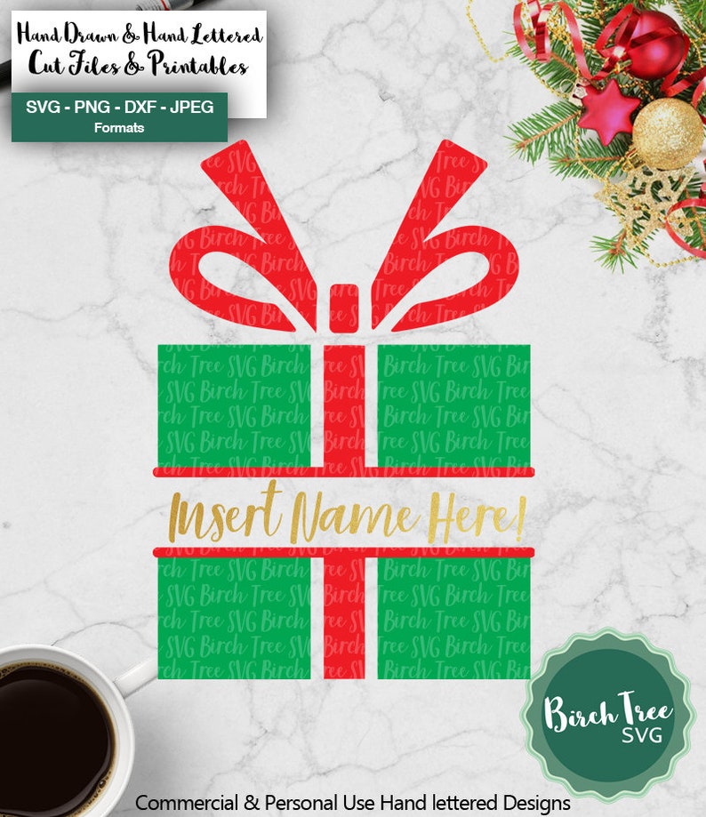 Christmas Present Monogram SVG Cut File Christmas Present Svg - Etsy