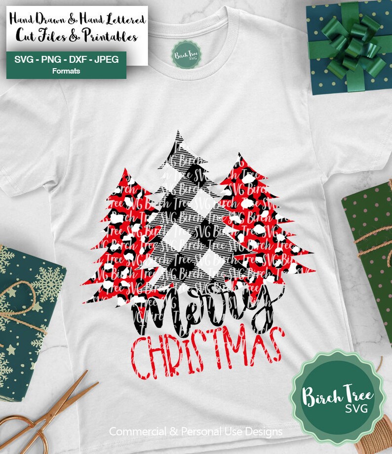 Merry Christmas Buffalo Plaid Svg Animal Print Svg Christmas - Etsy