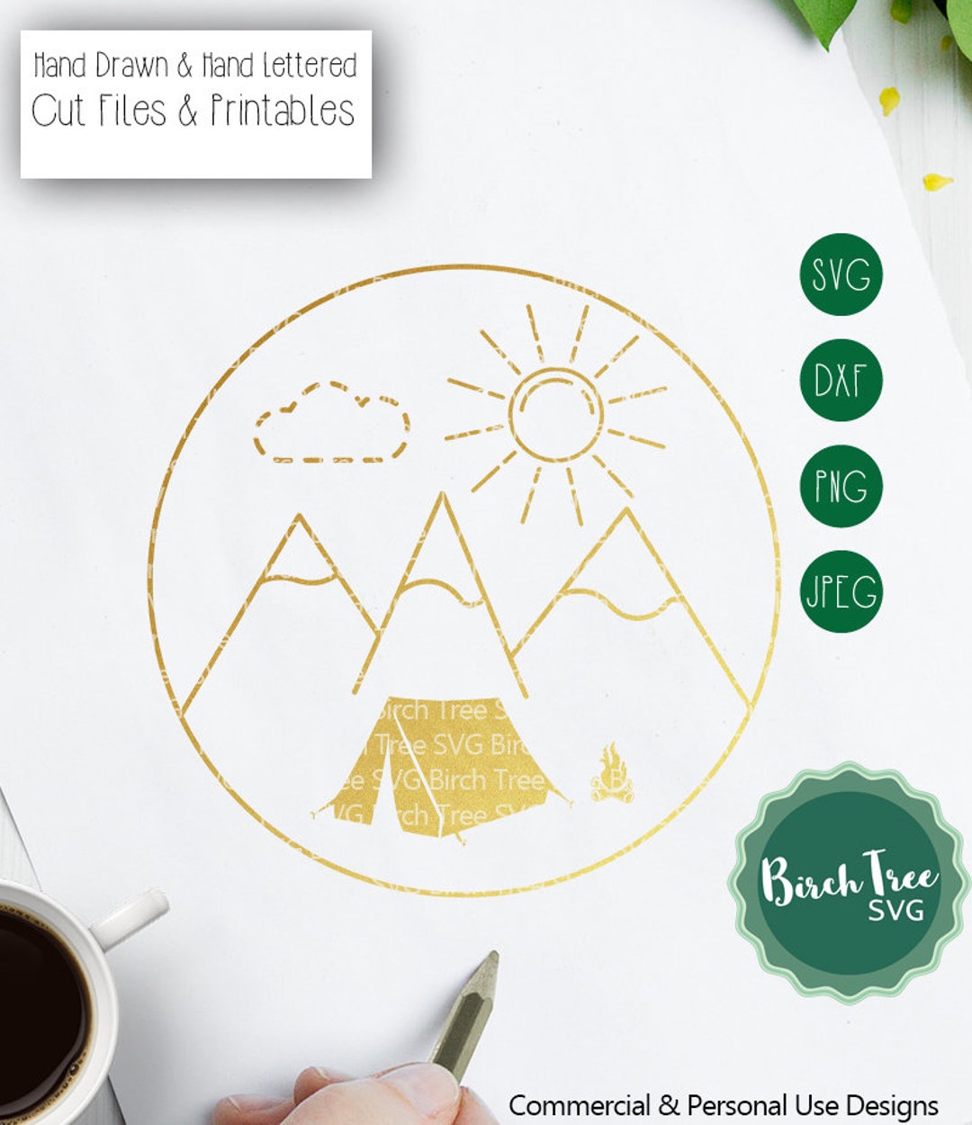 Camping Svg, Campsite Svg, Mountains Svg, Campfire Svg, Coffee Mug Svg ...