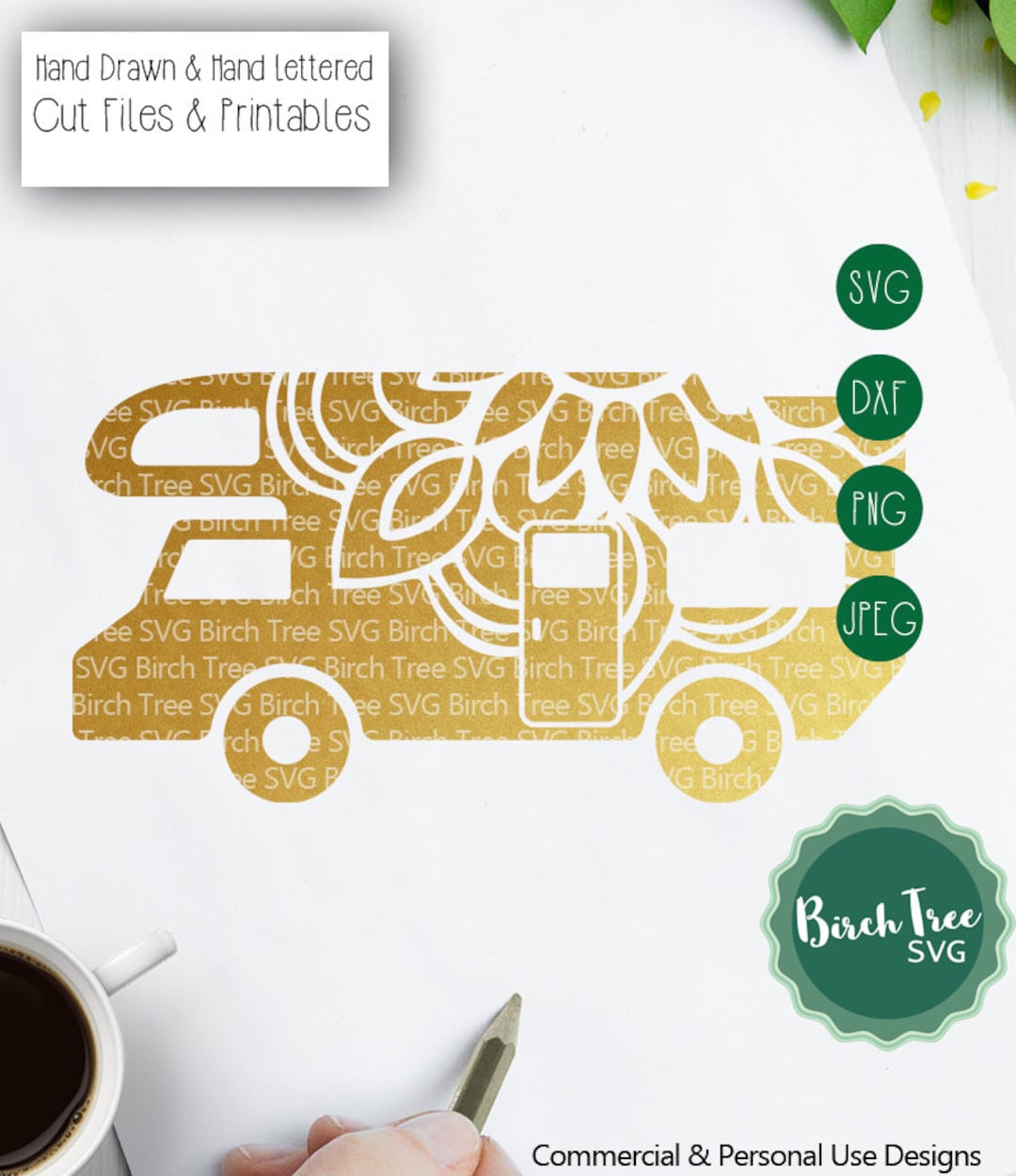 RV Mandala SVG Cut File, Campervan Svg, RV Decal Svg, Campervan Clipart ...