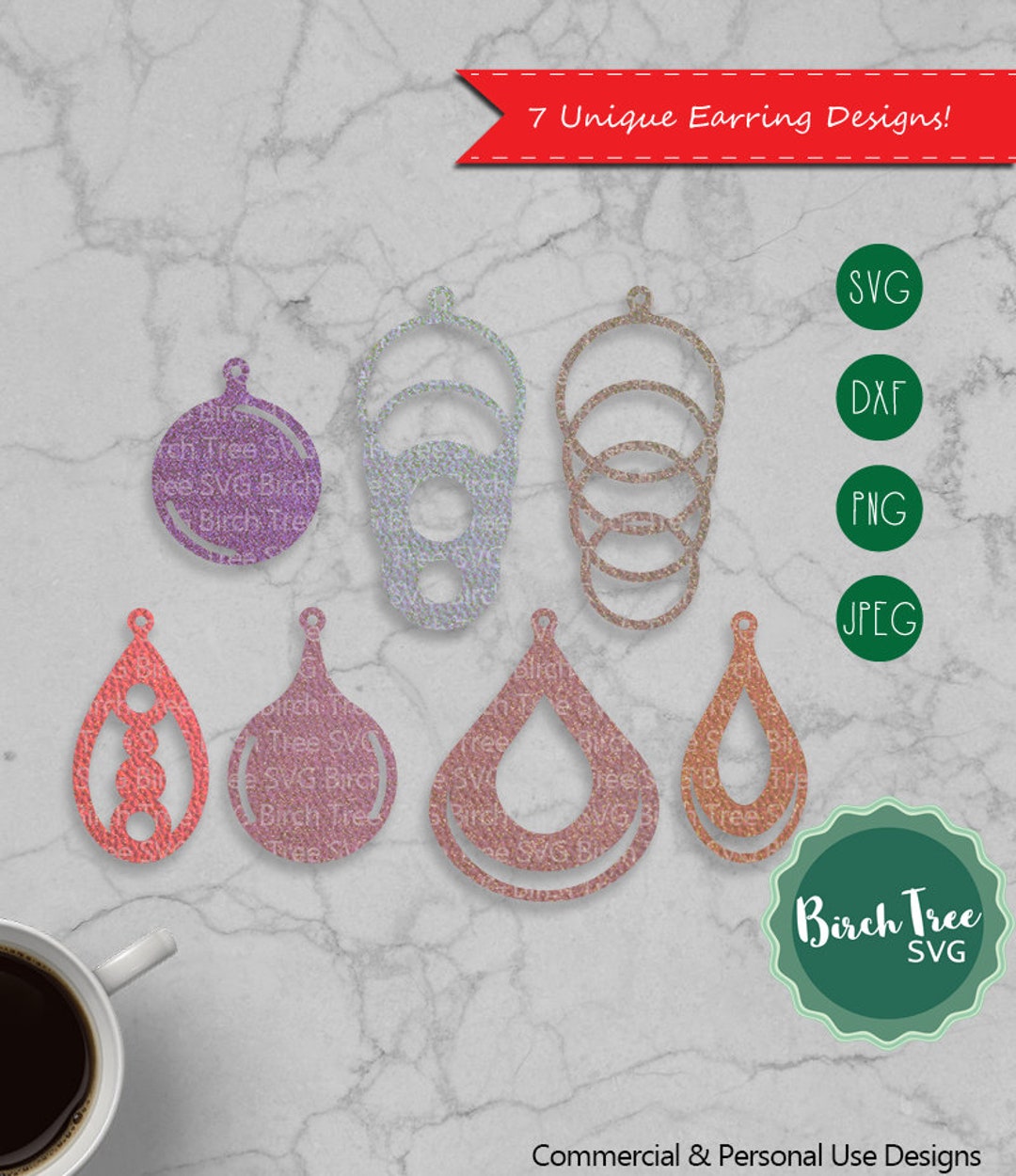 7 Hoop and Teardrop Earring Designs, Laser Cut Earring Svg, Earring ...