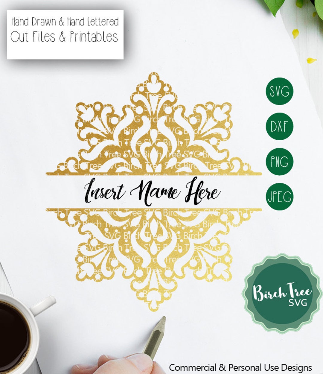 Monogram Mandala SVG, Mandala Name SVG, Split Mandala Svg, Mandala ...