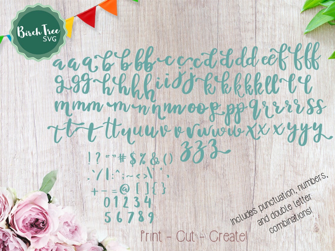 Alphabet Font SVG Cutfile Modern Calligraphy SVG Handwritten | Etsy