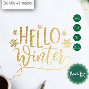 Hello Winter SVG Cut File, Christmas Svg, Holiday Season Svg for Cricut ...