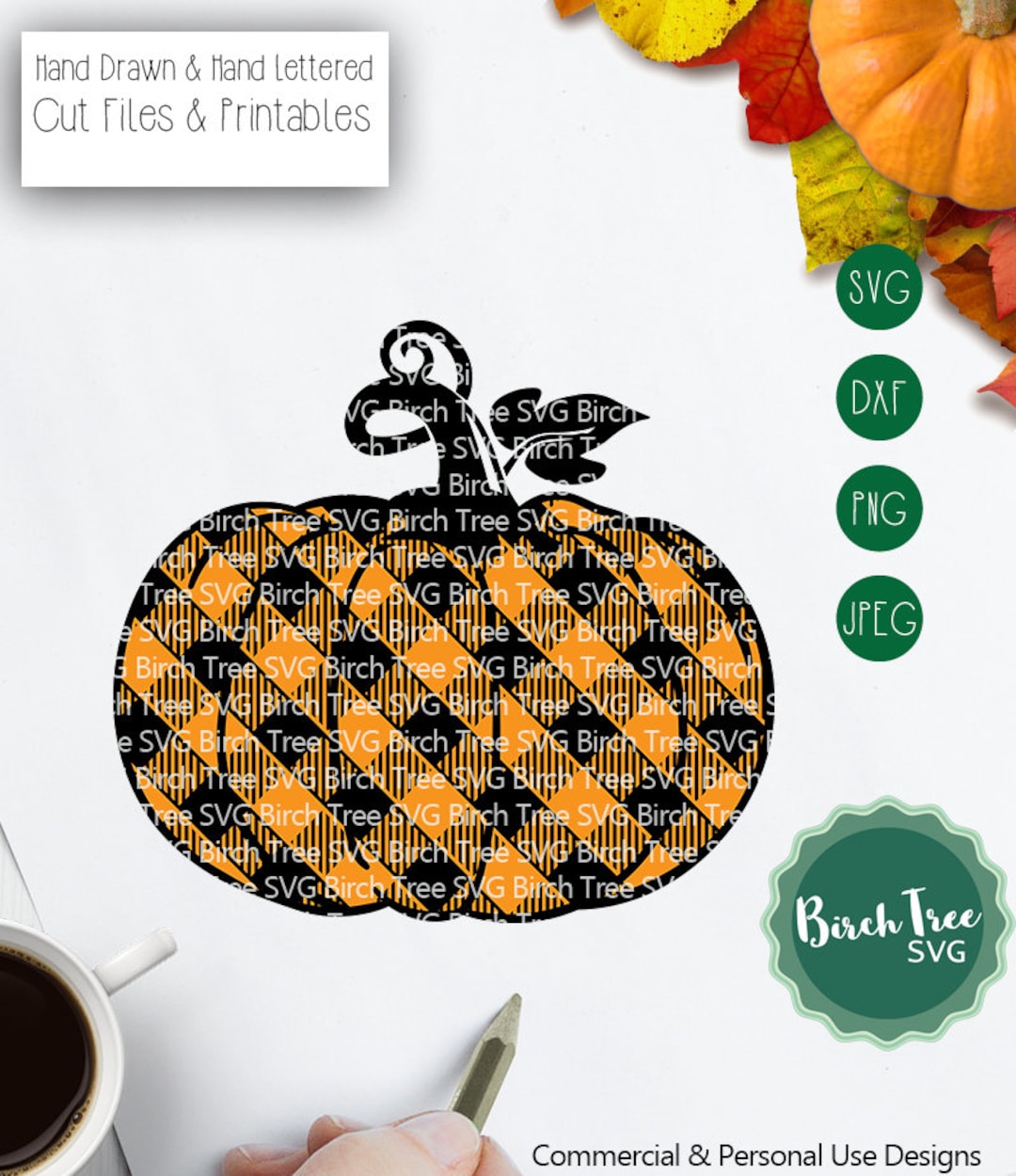 Plaid Pumpkin SVG Cut File, Fall Svg, Fall Decor Svg, Pumpkin Svg ...