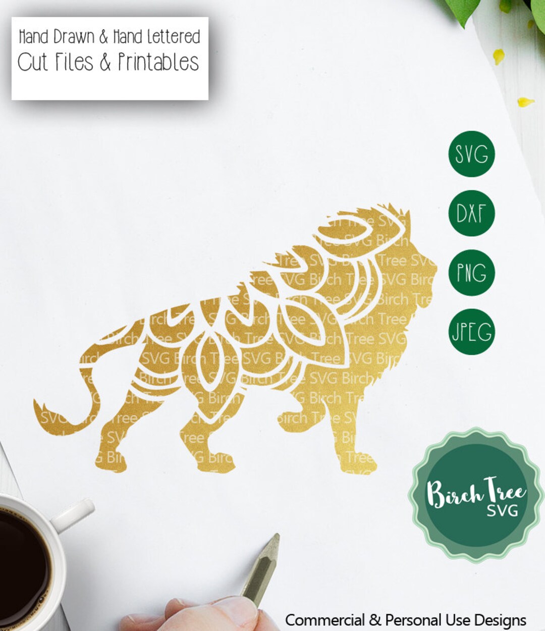 Lion Mandala SVG Cut File, Lion SVG, Mandala Svg, Lion Clipart, Lion ...